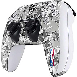 Skinit Gaming Decal Skin Compatible with PS5 and Compatible with PS5 Digital Edition DualSense Controller - Officially Licensed NBA Brooklyn Nets Digi Camo Design