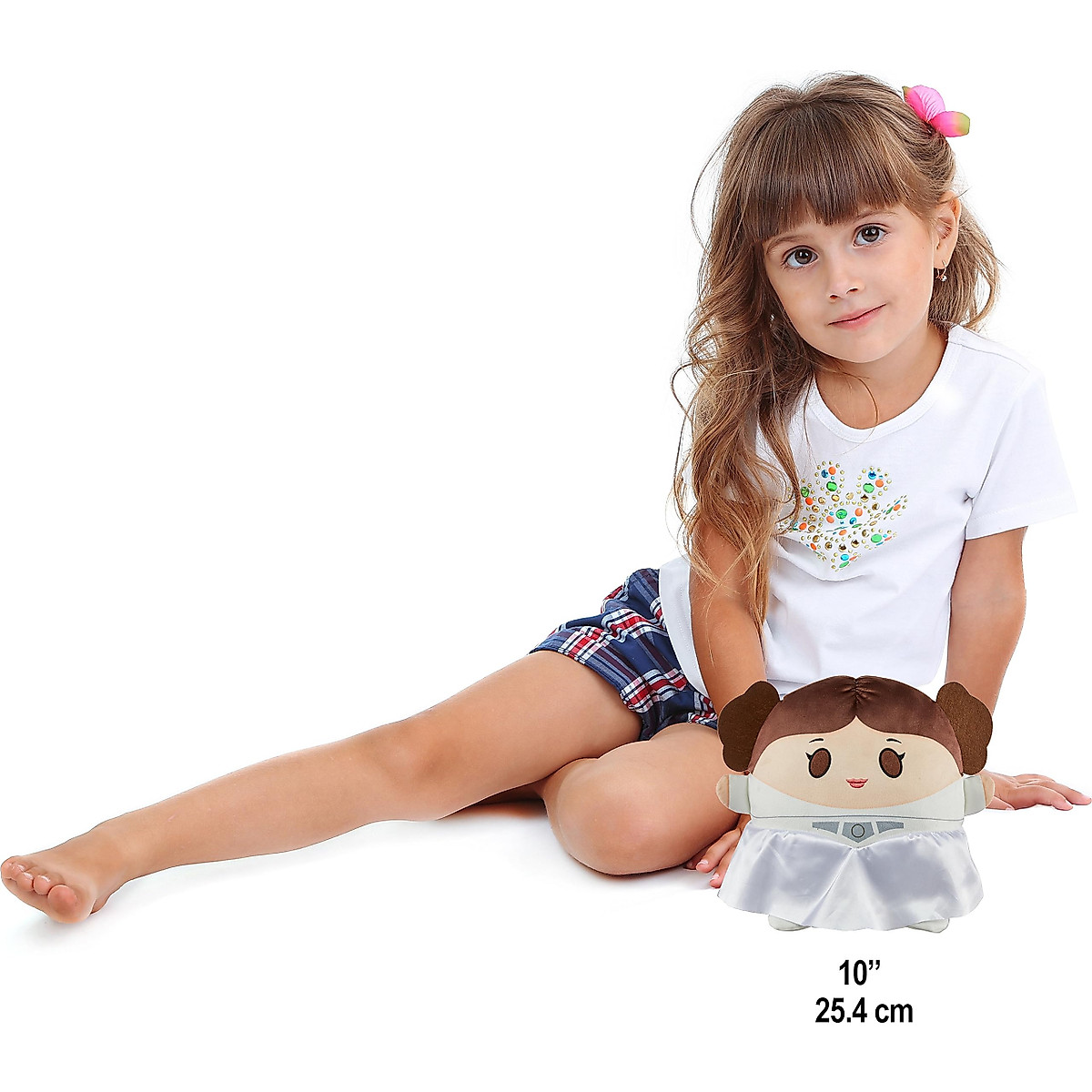 Star Wars Cuutopia Plush Princess Leia, Soft Rounded Pillow Doll, Collectible Toy Gift Inspired by the Fan-Favorite Character, 10-inch