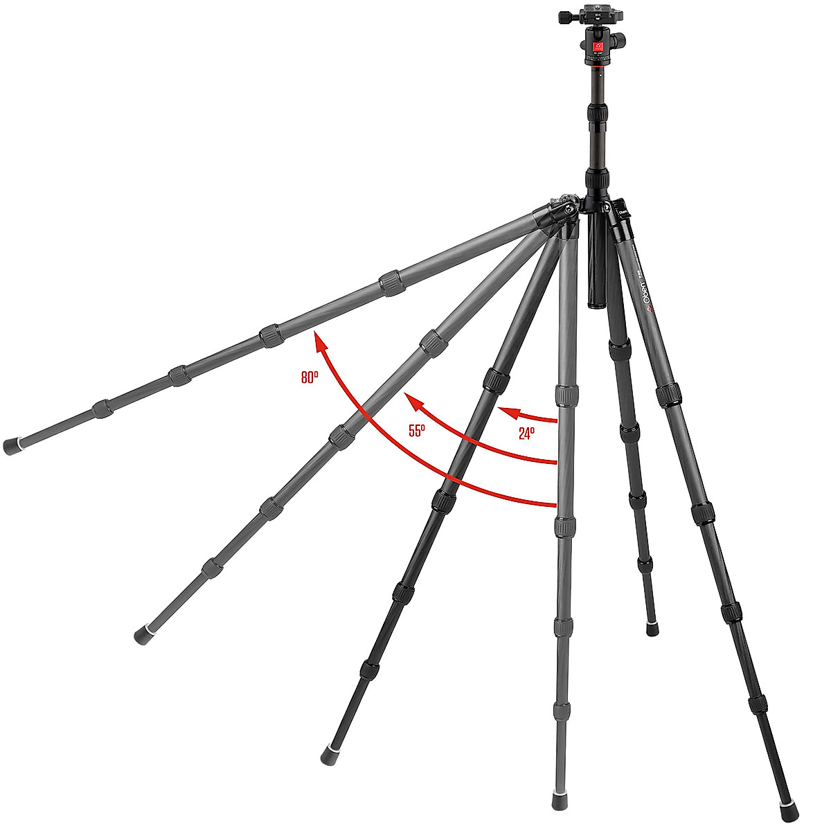 Oben CT-3535 Folding Carbon Fiber Travel Tripod with BE-208T Ball Head