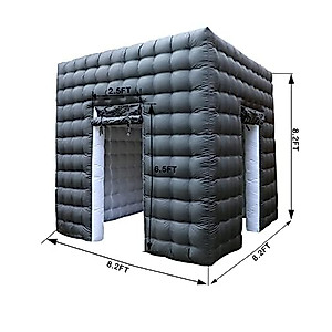 Xmaybang Inflatable Photo Booth Enclosure 2 Doors,Inflatable Tent (8.2 X 8.2 Ft) with Led Lights,Use in Advertising, Bars, Events, Trade Shows, Photo Booth Companies