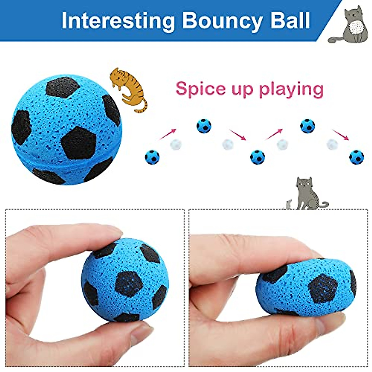 32 Pieces Foam Sponge Football Cat Toy Interactive Cat Soccer Toy Pet Sports Ball for Cat Kitten
