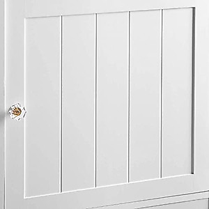 SONGMICS White Night Stand, Bathroom Floor Cabinet, End Table with Drawer, Wooden Bedside Table, Multifunctional Storage Organizer with Large Capacity, Easy to Assemble ULET02WT