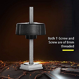 T Slot Clamp Set T Tracks Hold Down Clamps 5/16in T Bolt Hold Down Clamp Kit, T Track Clamp Hold Down Clamping Kit,Double-Cut Jig Profile Universal T-Tracks with Predrilled Mounting Holes