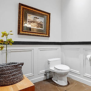 Nirvany 13 Yard Black Wood Grain Wallpaper Border Removable PVC Waterproof Peel and Stick Wallpaper,Bathroom Mirror Frame Border Sticker Wall Decor 3.93'' x 472''