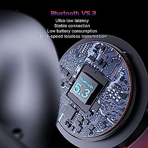 63H Playback Time Bluetooth 5.3 Neckband Bluetooth Headphones, in Ear Wireless Earphones with Digital Display, Game Mode, 7 EQ Modes, Support TF Card, Multi-point Connection, USB-C Fast Charging