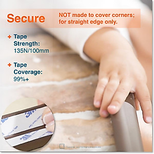 Roving Cove Edge Protector for Baby (6ft Large Edge Only), Hefty-Fit Heavy-Duty Soft Foam Furniture Edge Bumper Guards, Desk Edge Cushion, Wall Corner Covers, 3M Adhesive, Coffee Brown