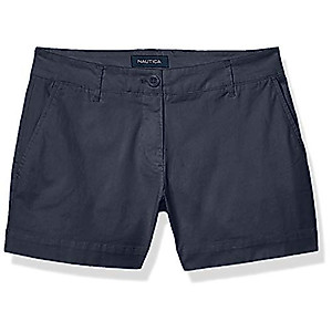 Nautica Women's Comfort Tailored Stretch Cotton Solid and Novelty Short, Navy, 10
