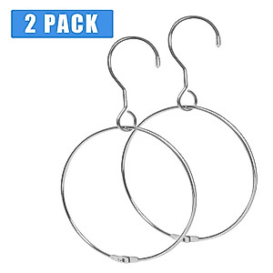 2 Pack Belt Organizer for Closet, Closet Hanger Organizer, Chrome Ring Hanger for Belts Ties Scarves and Accessory Storage