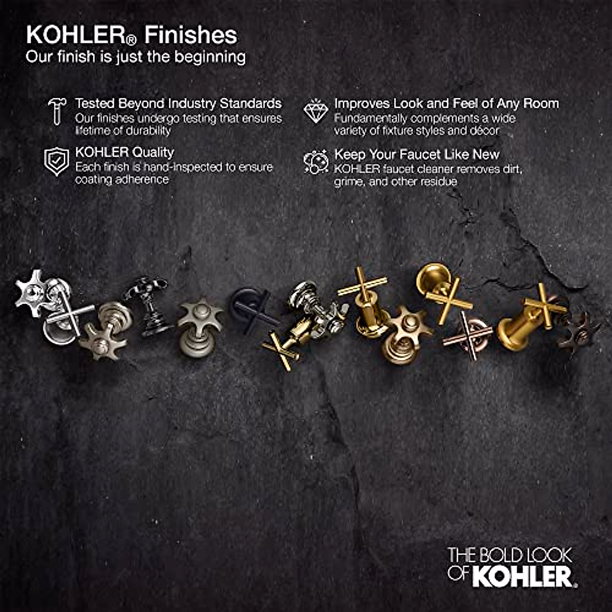 Kohler 76520-4-BL Artifacts Deck-Mount Bridge bar Sink Faucet with Lever Handles and sidespray, Matte Black