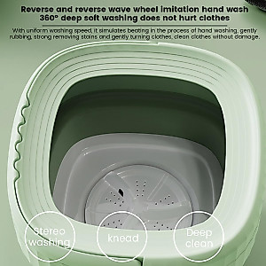 Mini Washing Machine Portable 6L, 12V 60W Folding Laundry Machine- 3 Adjustable Timing Modes, Durable Electric Washing Machine for Underwear Socks Toy Baby Clothes, for Dorm Camping RV Travel Laundry