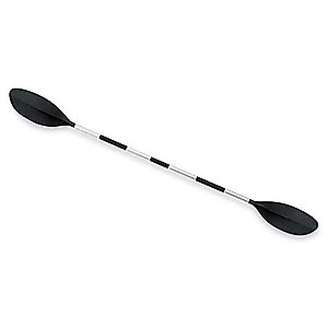 INTEX 69629E 86" Kayak Paddle: Ribbed Spoon Shaped Blades – Durable Lightweight Shaft – Comfortable Grips – 3-Position Feather Adjustability – TUV RL Approved