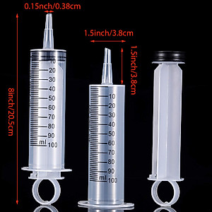 Frienda 4 Pack Large Plastic Syringe for Scientific Labs and Dispensing Multiple Uses Measuring Syringe Tools (100 ml)