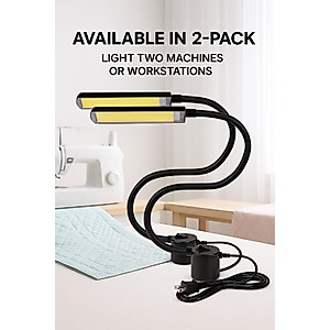 FAJ Magnetic 12-Inches Flexible Gooseneck Arm Multifunctional Worklight, Bright Daylight LEDs Sewing Machines, Lathes, Drill Presses, Workbenches, Music Stands (2 Pack 60 LED with 4 Discs)