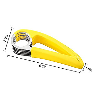 FireKylin Banana Slicer,ABS + Stainless Steel Fruit and Vegetable Salad Peeler Cutter Kitchen Tools For banana, Sausage, Strawberry,Grape（1 pcs）