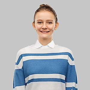 Fake Collar Detachable Dickey Collar Blouse Half Shirts Peter Pan Faux False Collar for Women & Girls Favors White, 2 Pack