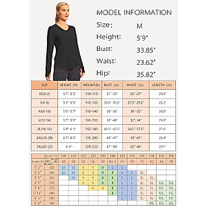 Hiverlay Long Sleeve Workout Shirts for Women V Neck UPF 50+ Athletic Shirts with Thumbhole Running Loose Active T-Shirts Black l