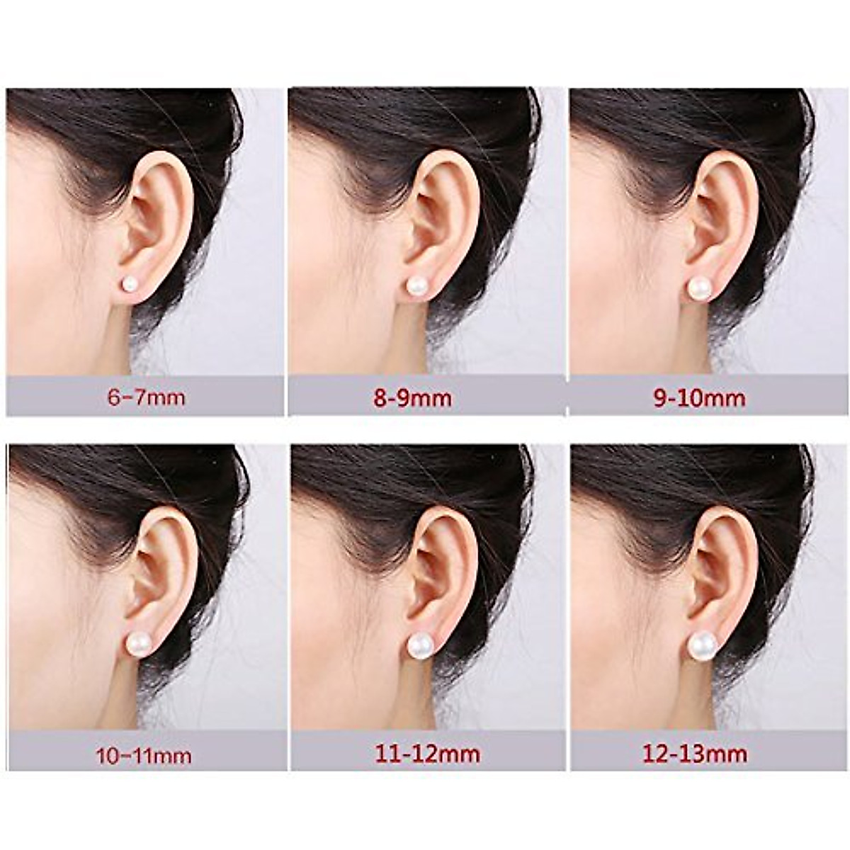 ALYC Pearl Earrings Genuine Freshwater Cultured Pearl White Button Stud Earrings with 925 Sterling Silver for Women(9.5-10.0mm)