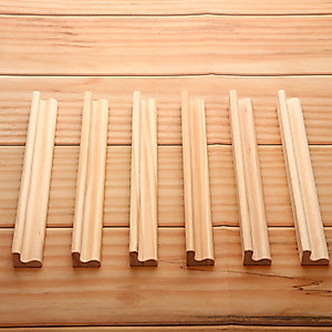 Gejoy 16 Pieces Wooden Tile Holders Replacement Rack Letter Racks Trays for Crafts and Game Stands