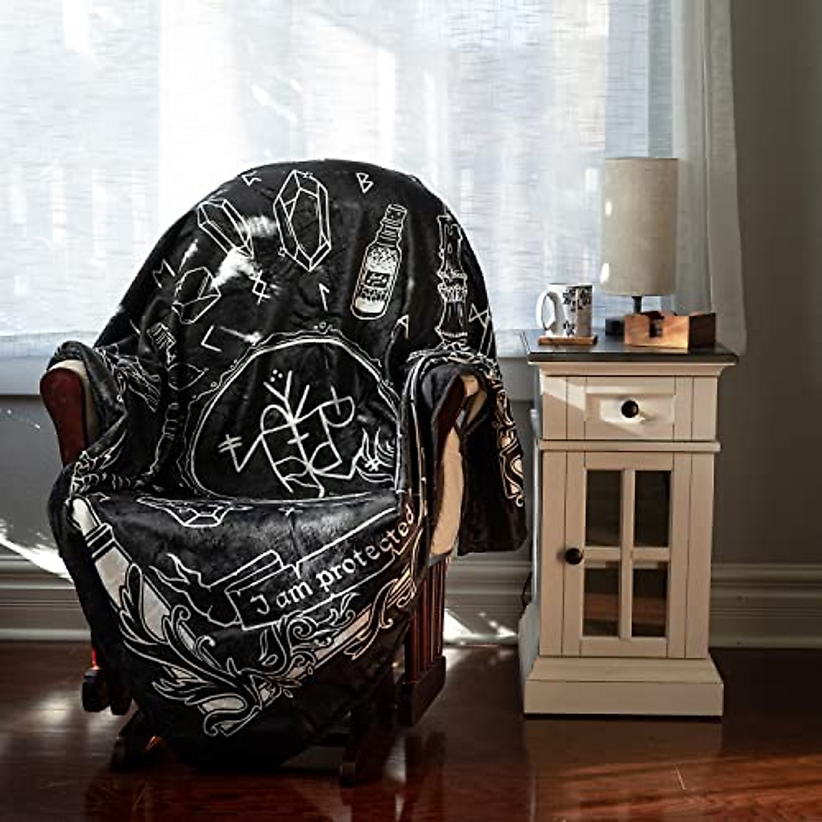 SpellCloth - Protection Magic Blanket, Perfect for Witchy Gifts, Witchy Room Decor, Wiccan Decor, and Witch Stuff Like Witch Bedding, Witch Throw, and Tapestry for Bedroom