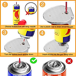 ZEBRE Butane Torch, Refillable Culinary Torch Kitchen Blow Torch Lighter with Adjustable Flame for Desserts, Creme Brulee, BBQ and Baking (Butane Gas Not Included) (Blue)