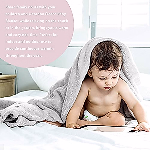 DEZANBO Baby Blanket for Boys Gilrs, Baby Blankets for Newborn,30”X 40”-Super Soft Fluffy Flannel,Great for Baby Showers, Light Grey