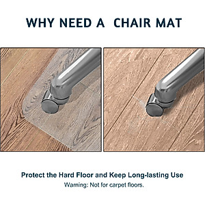 Futurwit Clear Chair Mat for Hard Floors, 47'' x 35'' Transparent Floor Mat for Office, Floor Protector Mat for Office, Home - Rectangle
