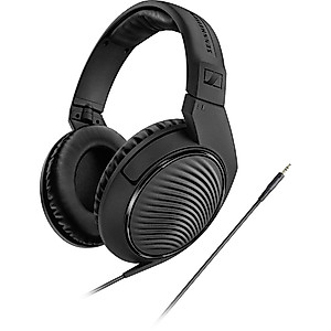 Sennheiser HD 200 Pro Monitoring Headphones with Headphone Holder & Stereo 1/4" Male Headphone Extension Cable 10' Bundle