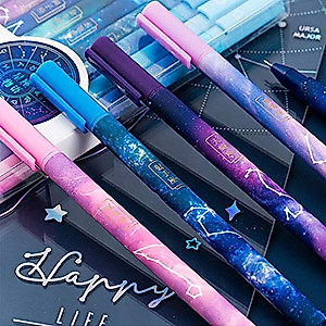 Gel pens 12 Different Constellations and Different Pen Shell Colors 0.5mm Black Ink Writing Pen Pack for Office School Supplies Kids Drawing Pen Gifts for Boys and Girls Students
