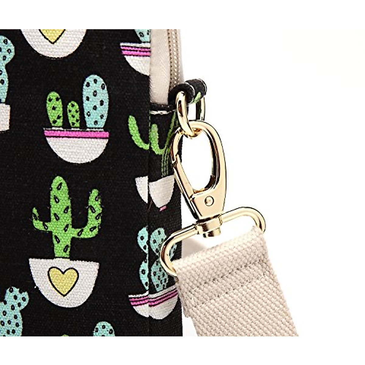 DACHEE Black Cactus Patten Canvas Laptop Shoulder Messenger Bag Case Sleeve for 14 Inch 15 Inch Laptop 15 Case Laptop Briefcase 15.6 Inch
