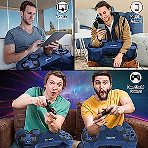 SAHEYER Memory Foam Gaming Pillow, 2 in 1 Plush Side Sleeper Neck Pillow for Elbow Pain Relief, Video Game Controller Pillow for Teen Boyfriend Gamer/Sofa Couch/Computer Chair/Play Station/Bed/Reading