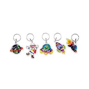 Baker Ross Ltd Solar System Super Shrink Keyrings, Arts and crafts for Kids (Pack of 8)