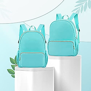 Cunno 2 Pcs Nylon Preppy Backpack for School Waterproof Lightweight Backpack Unisex Backpack for Teenage, Kids, Students (Blue)