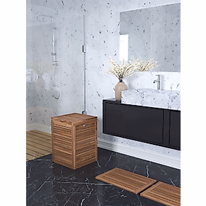 AquaTeak The Original Nila Large Size Teak Laundry or Storage Hamper