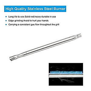 Plowo Stainless Steel Grill Replacement Parts for 3 Burner Ducane Affinity 3000 Series, 3100 3200 3400, 4100, 4200, 4400, 31421001, 18" Burner Tubes and 15 3/8" x 6" Grill Heat Plates BBQ Repair Kit