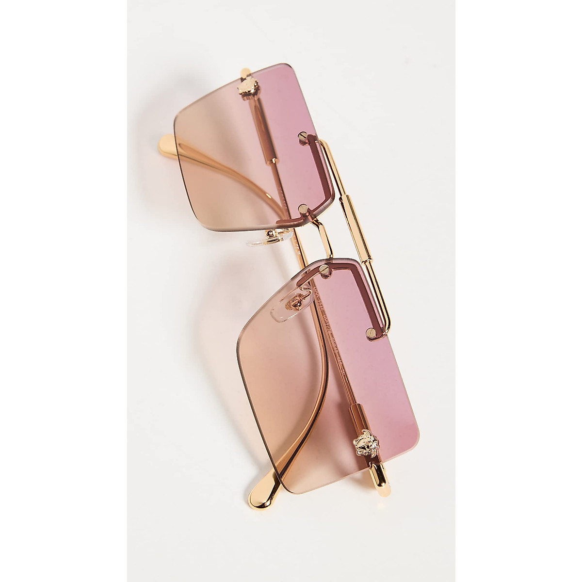Versace Women's Medusa Rimless Sunglasses, Gold/Clear Orange Fuchsia, One Size