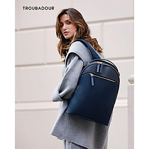 Troubadour Ember Backpack - Luxury Multipurpose Backpack - Made from Lightweight, Waterproof, Vegan Materials - Spacious Organization - Perfect for Travel, Work, School, the Gym, or On-The-Go - Navy