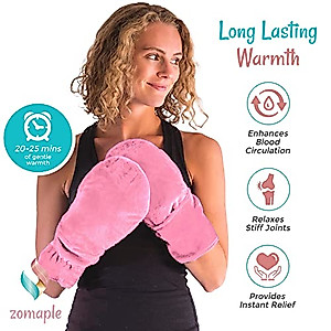Zomaple Microwavable Mittens and Heated Gloves for Arthritis Hands – Hand Warmers for Arthritis Using Moist Heat Therapy – Pain Relief for Raynaud's, Stiff Fingers & Carpal Tunnel (Lavender)