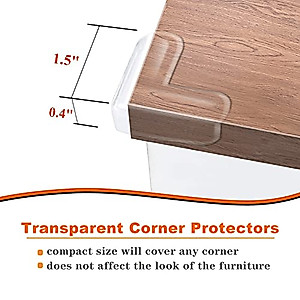 Gudui 12 Pack Corner Guards Clear Corner Protectors High Resistant Adhesive Gel Best Baby Proof Corner Guards Stop Child Head Injuries Tables, Furniture & Sharp Corners Baby Proofing (L-Shaped)