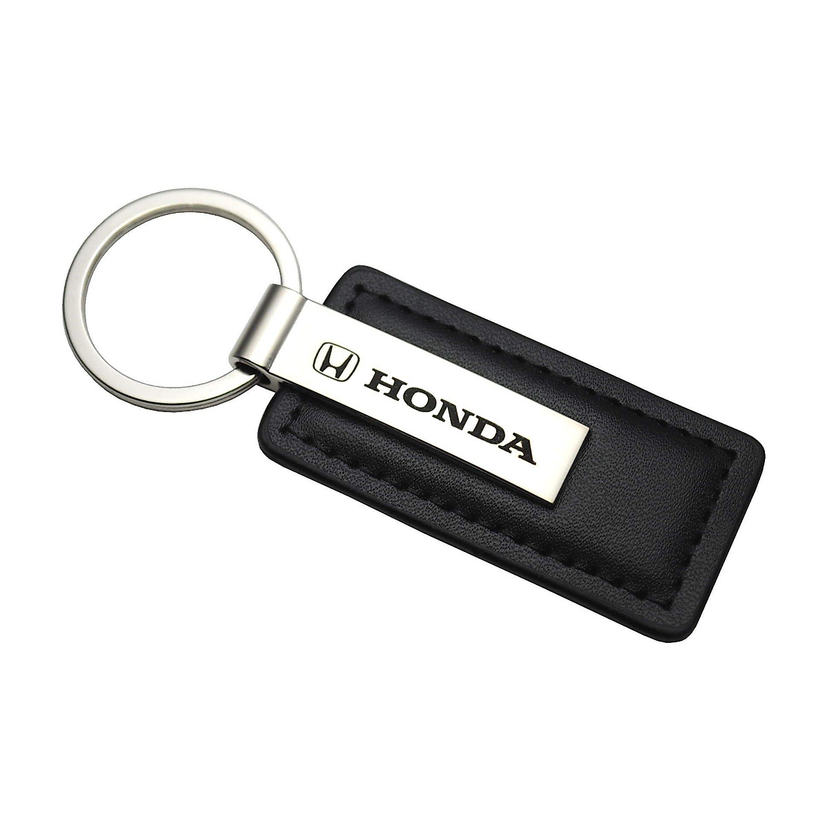 Au-TOMOTIVE GOLD, INC. Officially Licensed Black Leather Key Chain for Honda