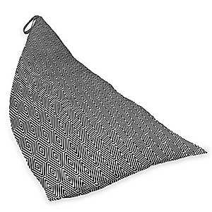 Ambesonne Abstract Lounger Chair Bag, Contemporary Mosaic Design Bohemian Style Diamond Shaped Split Rounds Art, High Capacity Storage with Handle Container, Lounger Size, Black and White
