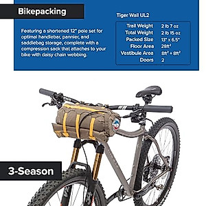 Big Agnes Tiger Wall UL2 Ultralight Bikepacking Tent with UV-Resistant Solution Dyed Fabric