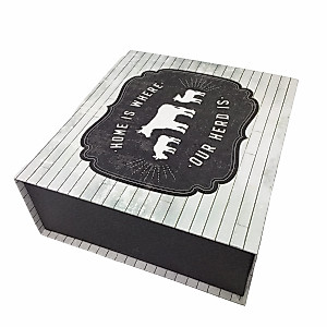 Ashland Decorative Box Square Farm Theme “Home is Where our Herd is” 4.25"x10..25"x11.25"