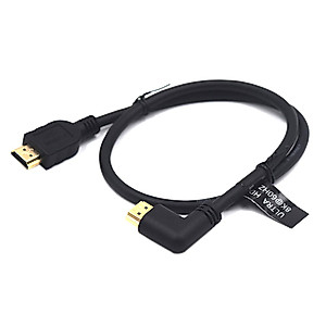 Kework 2 Feet Ultra HD HDMI 8K Cable, 90 Degree Left Angle HDMI 2.1 Version Male to Male High Speed Shield Cable for Xbox TV PS4 PS5 Switch, Support 8K@60HZ 4K@120HZ (Left-Straight)
