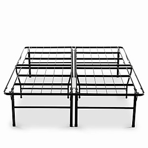 Zinus Casey 18-Inch SmartBase Mattress Foundation | 4" High Extra for under bed storage | No box spring required | Queen & Headboard Bracket, Set of 2 for use with 18 inch Premium Smartbase
