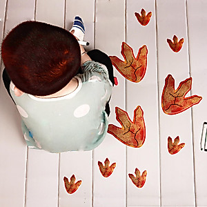 QUXOZHLU 80 Pieces Dinosaur Decor Footprints Dinosaur Party Decorations Dinosaur Wall Decals Peel and Stick Dinosaur Wall Stickers Floor Decals Dinosaur Room Decor for Boys,Baby,Bedroom,Nursery