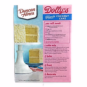 Duncan Hines Moist Coconut Cake Mix - Southern Style (2 Boxes) With Miss J’s Handy Kitchen Measurements Conversion Chart for Refrigerator