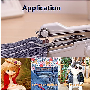 29 Pcs Handheld Sewing Machine, Mini Sewing Machines, Hand Cordless Sewing Tool,Easy-to-operate, More Friendly to the Handicapped, Portable Sewing Threads Kit for DIY Fabrics Clothes Home Travel