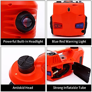 Trihelper Car Jack Hydraulic Jack – 5 Ton Electric Car Jack Stand Three in One Car Jack Kit for Sedans SUV Car Lift Floor Jack for Tire Change and Road Emergencies with Integrated Tire Pump (Orange)