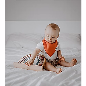 Meerdif Baby Bandana Drool Bibs 10 Pack Solid Organic Cotton Baby Bibs for Boys, Girls, Unisex - Plain Colors