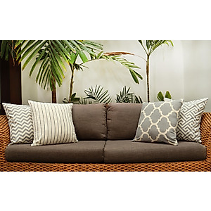 Modern Pattern Spring and Summer Sofa Pillow Covers, Set of 4 Pillow Covers 18x18 -Decorative Geometric Throw Pillow Cushion Case For Sofa, Couch, Bed, Home, Outdoor, Car - Grey, Square